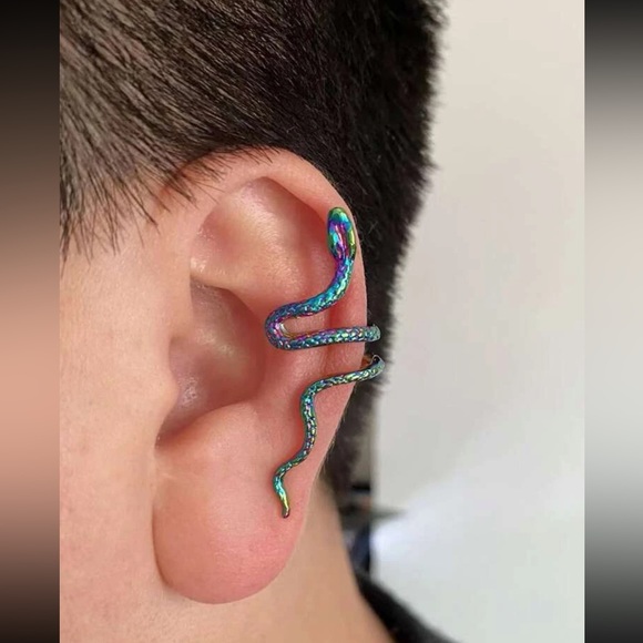 Kathrono | Jewelry | Awesome Metallic Oil Slick Rainbow Snake Serpent ...